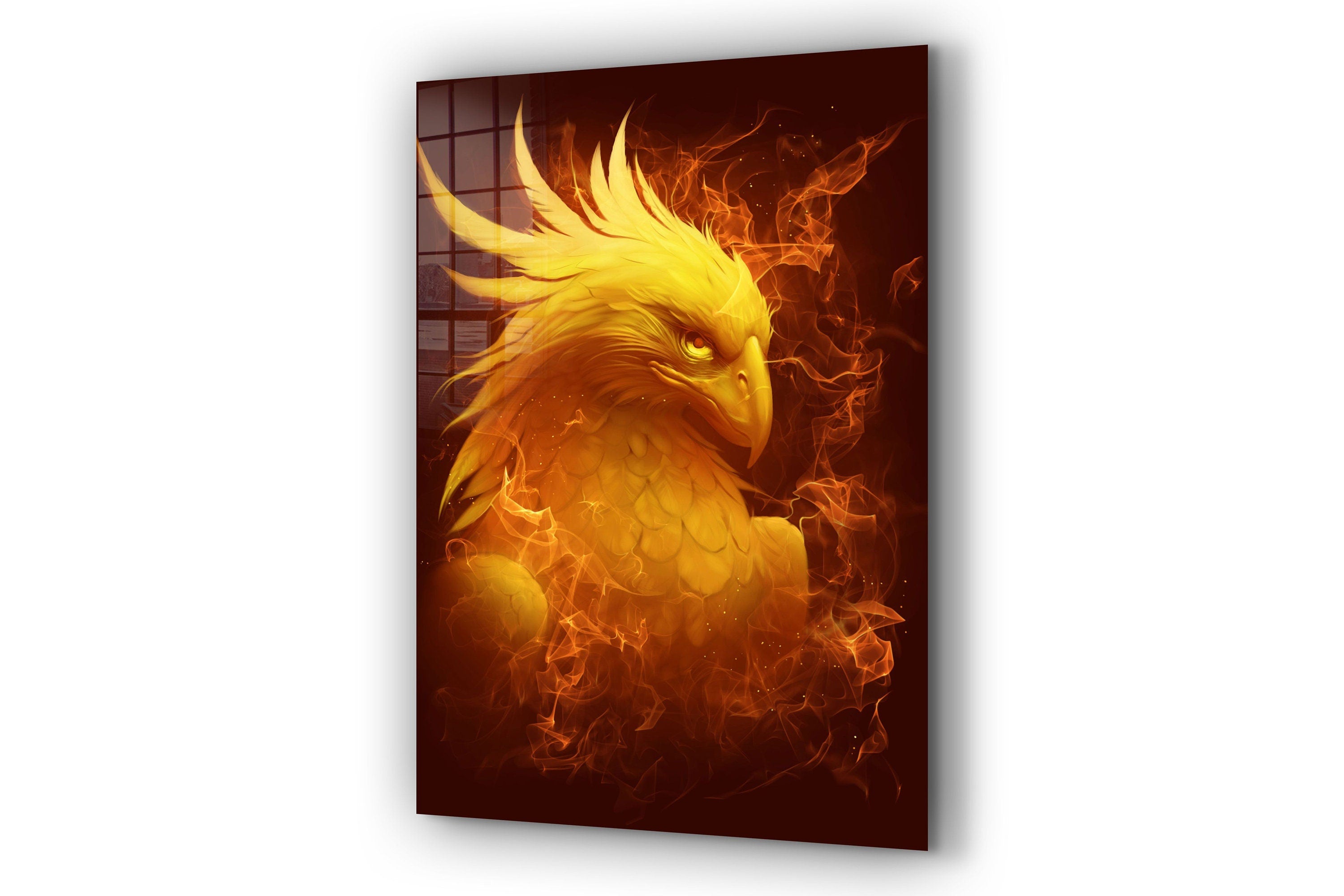 Fire Eagle Large Glass Wall Art – TemperedGlassWallArt